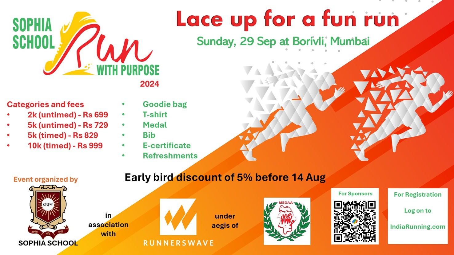 Sophia School Run With Purpose 2024 Registration | Mumbai